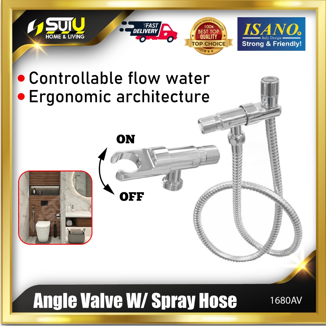 ISANO 1680V Angle Valve w/ Spray Hose, Furniture & Home Living ...