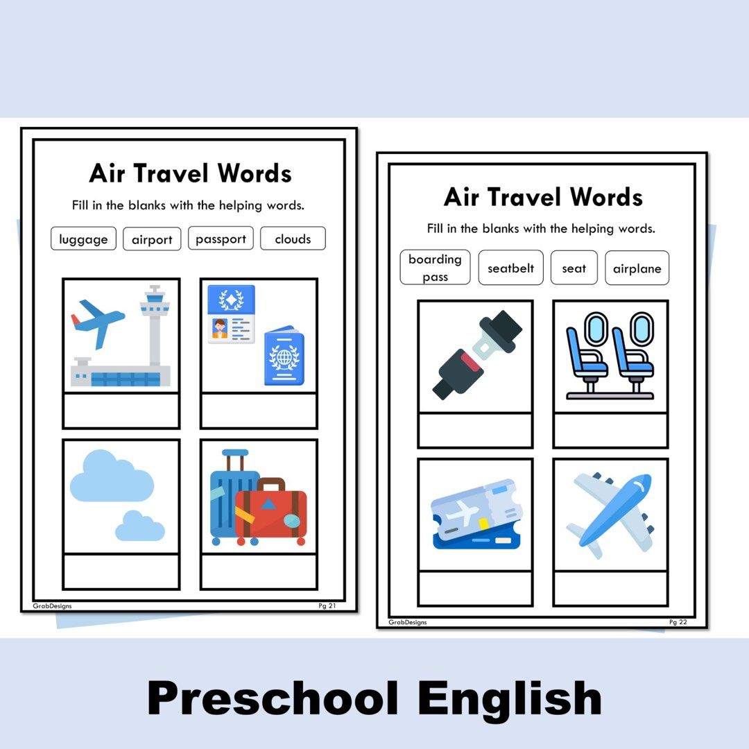 Busy Book for Air Travel Preschool Learning Printable Montessori ...