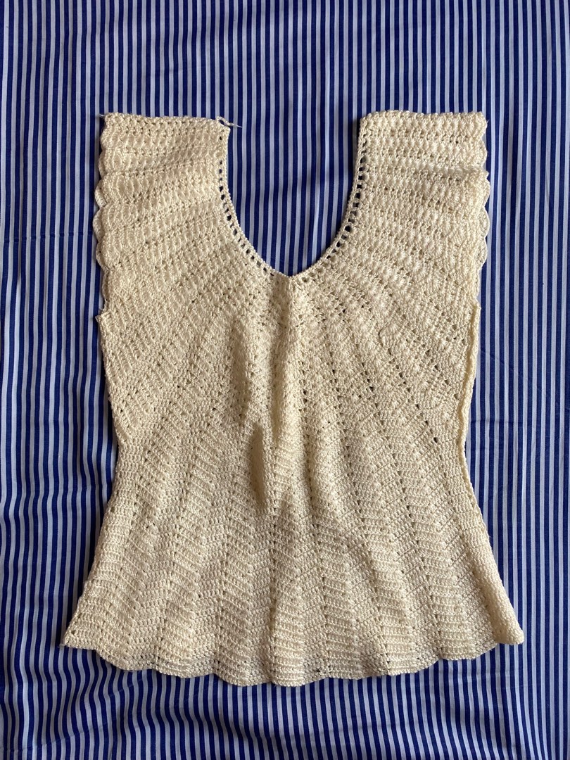 Knitted beach top, Women's Fashion, Tops, Blouses on Carousell