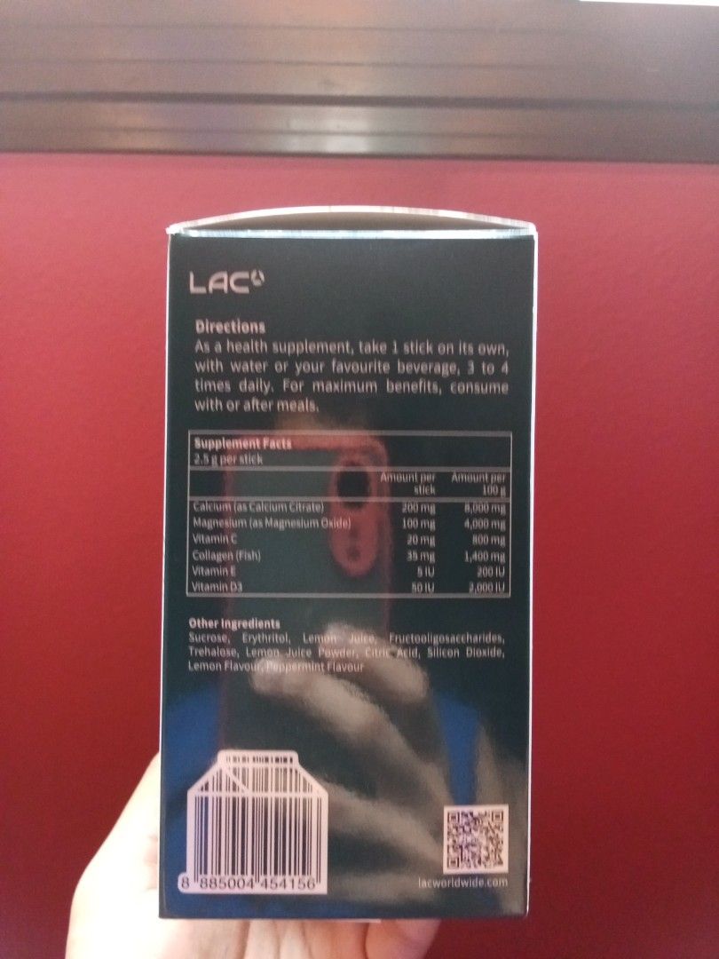 LAC Fullcal calcium citrate sticks, Health & Nutrition, Health ...