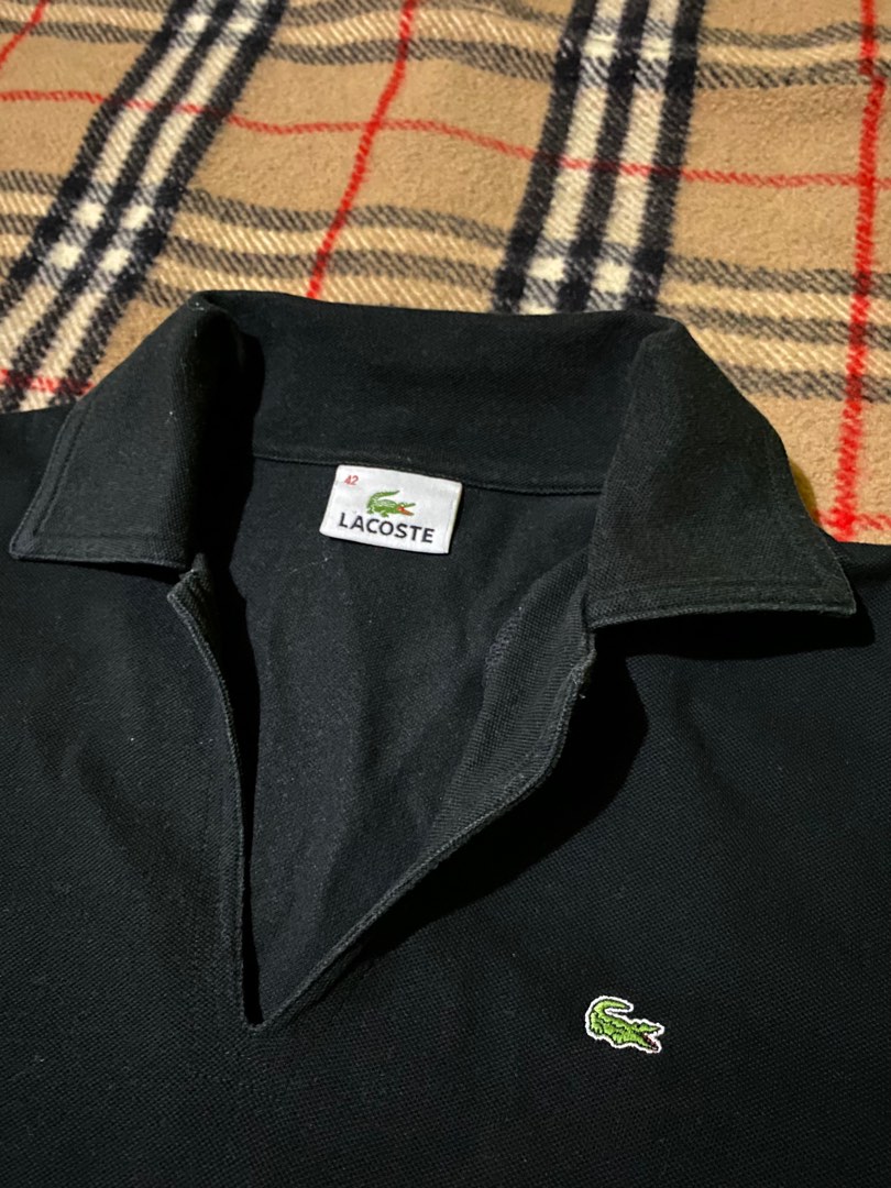Lacoste v neck with collar, Women's Fashion, Tops, Others Tops on Carousell