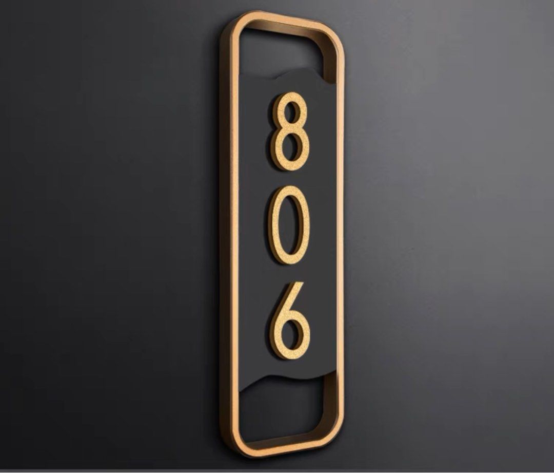 Customised door sign/unit number signage, Furniture & Home Living, Home ...