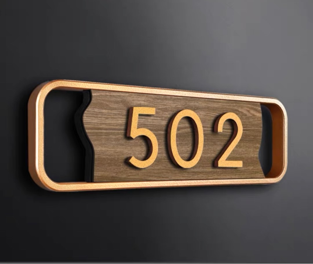 Customised door sign/unit number signage, Furniture & Home Living, Home ...