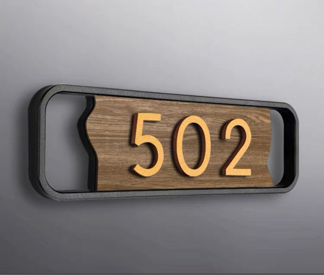 Customised door sign/unit number signage, Furniture & Home Living, Home ...