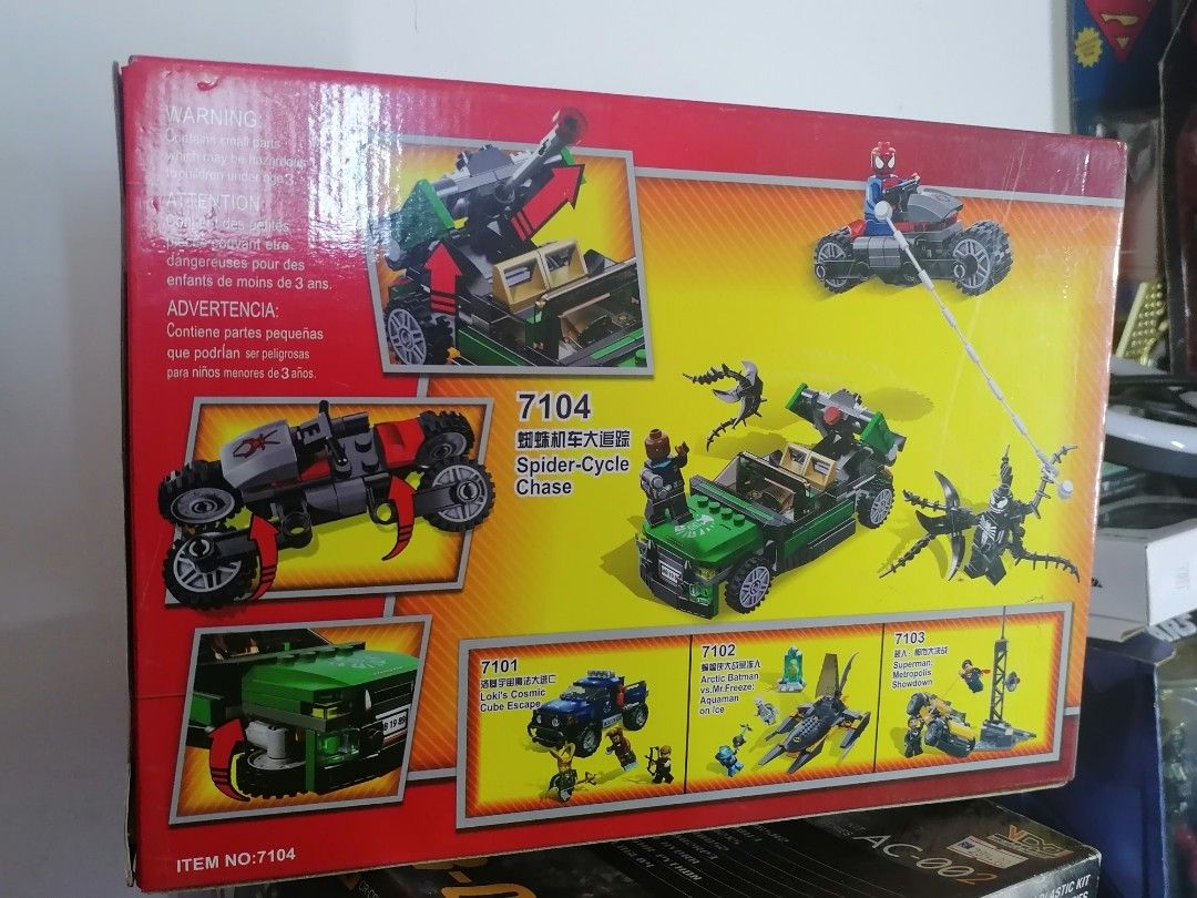 Marvel Spiderman Chase Venom Box Set with Nick Fury minifigs, Hobbies ...