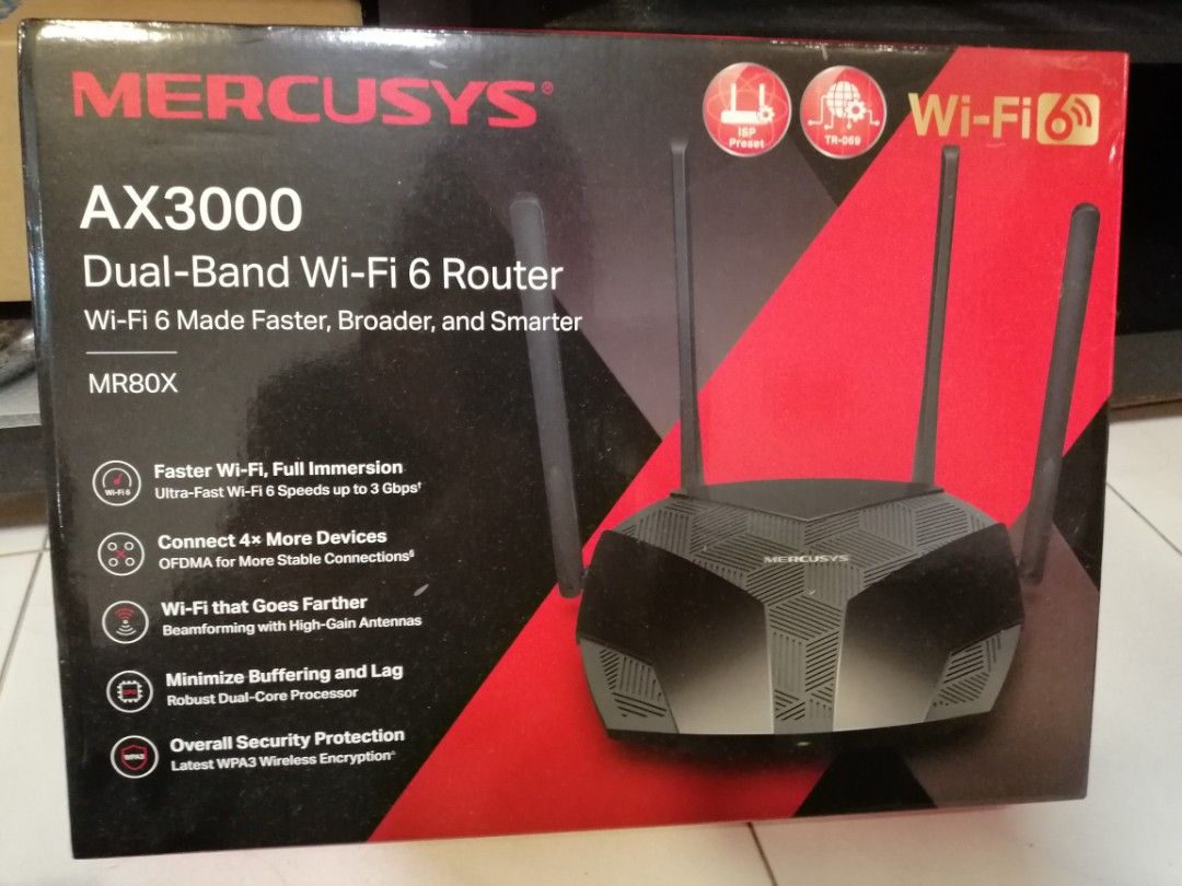 Mercusys AX3000 Dual-band Wi-Fi 6 router, Computers & Tech, Parts ...