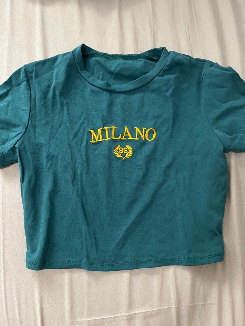 milano graphic crop top, Women's Fashion, Tops, Other Tops on Carousell