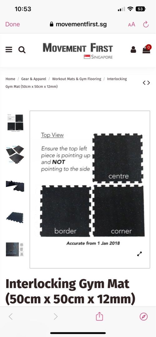 Movement First Gym Mats, Sports Equipment, Exercise & Fitness, Exercise ...