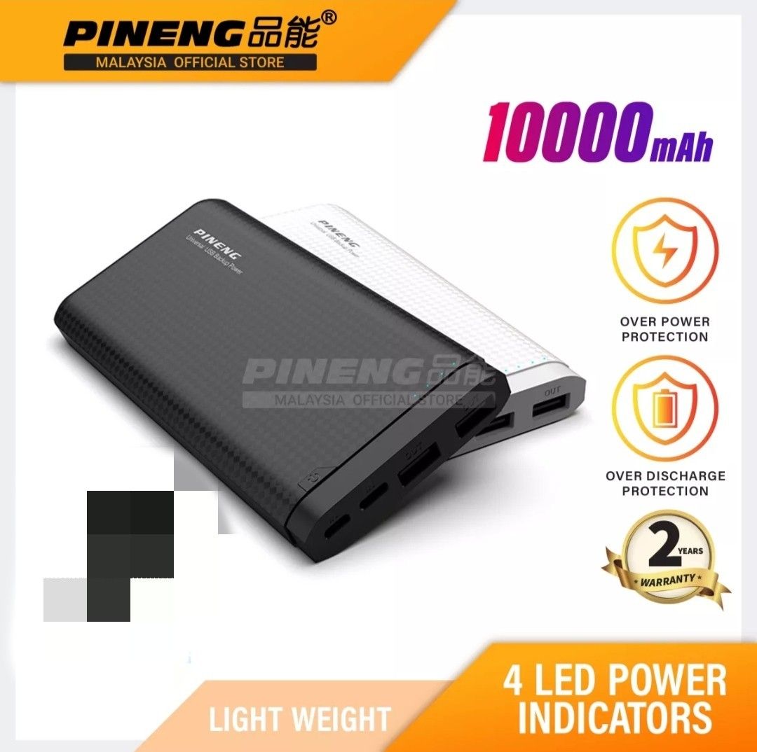 [NEW BlACK] PN931 10000mAh Pineng Powerbank Charge High Speed Slim ...