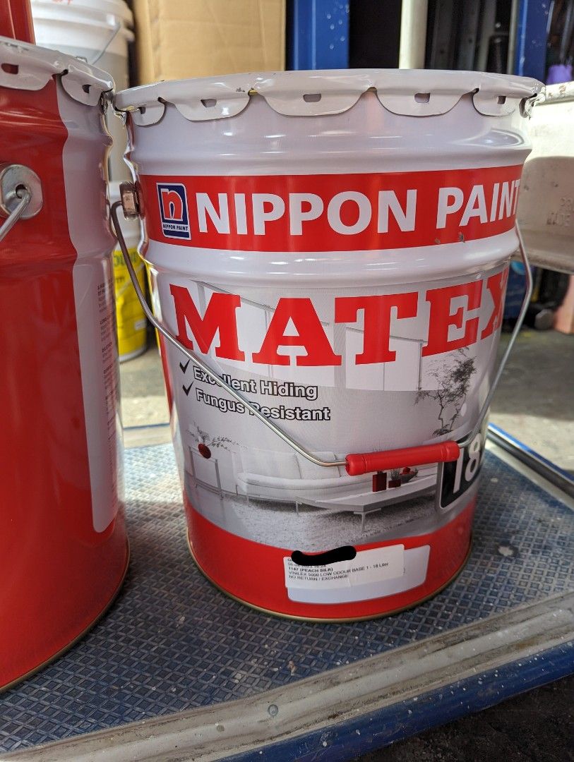 Nippon Paint Matex 20L 1147 Peach Silk (Baby Pink!), Furniture & Home ...