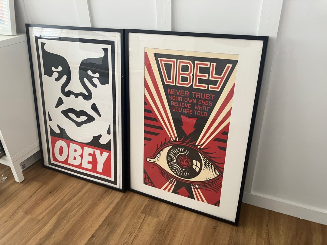 Obey screen print posters, Furniture & Home Living, Home Decor, Frames ...