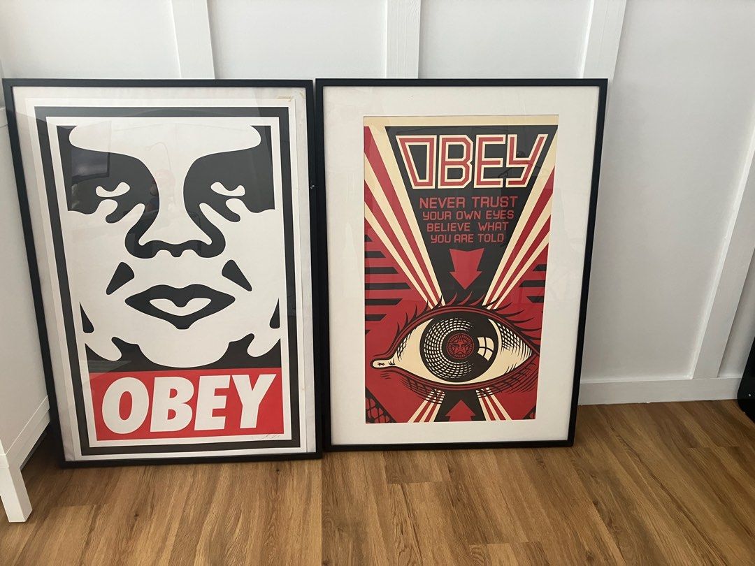 Obey screen print posters, Furniture & Home Living, Home Decor, Frames ...