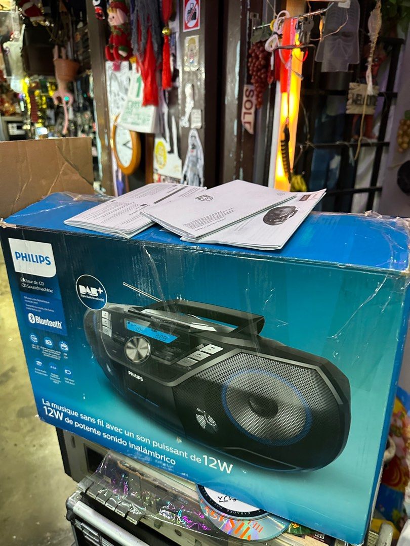 PHILIP Model:AZE798T/12 boombox w/ BT/CD/radio and cassette/ usb ...