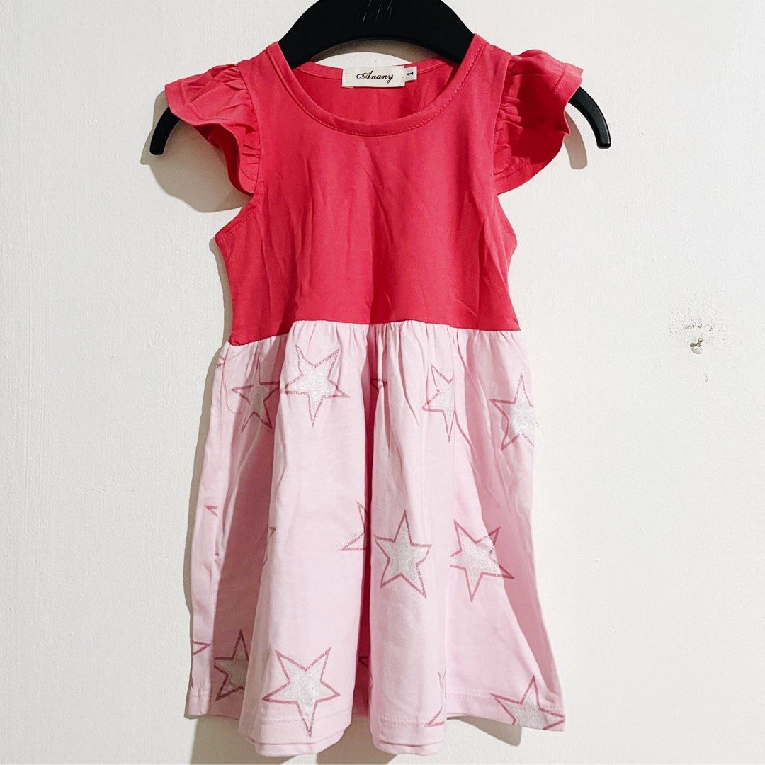 Pink Star Dress 1-2 Year Old, Babies & Kids, Babies & Kids Fashion on ...