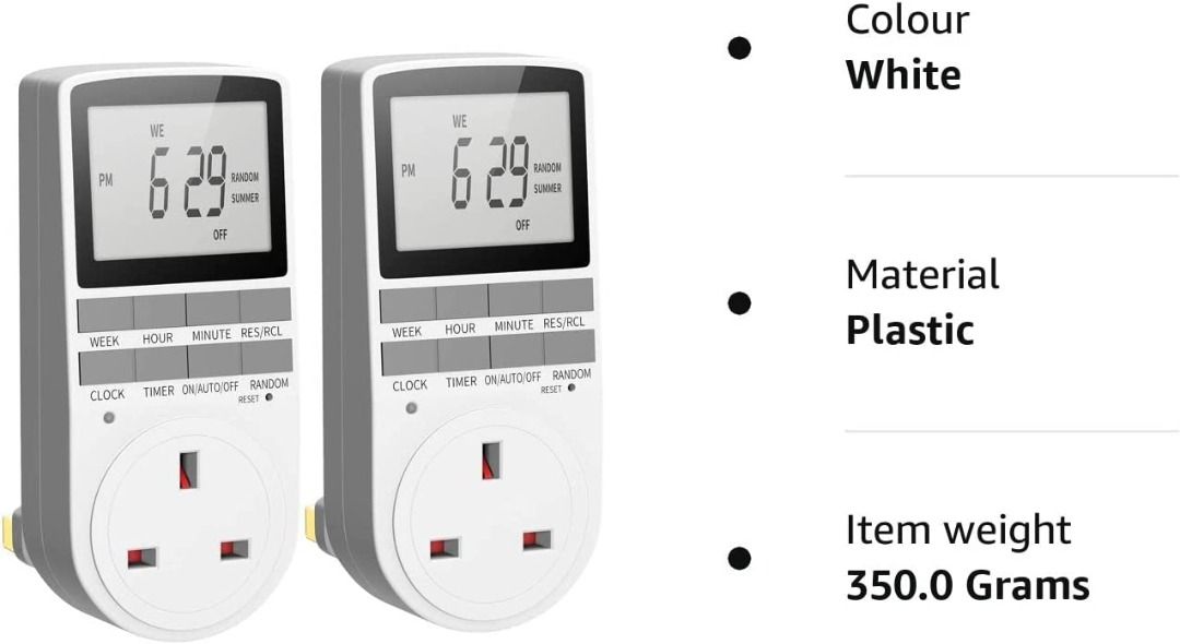 Plug Timer Digital Timer Plug Socket Electrical Time Plug With 10 On Off Programs And Random