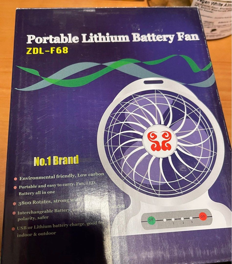 Portable Lithium Battery Fan, Furniture & Home Living, Lighting & Fans ...