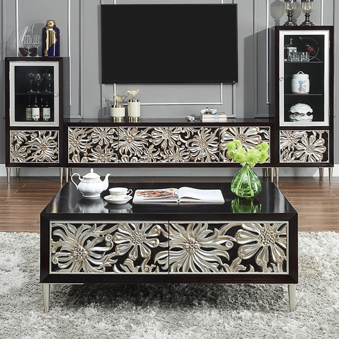 Presenthem's Elegant Vintage TV Console and Coffee Table, Crafted from ...