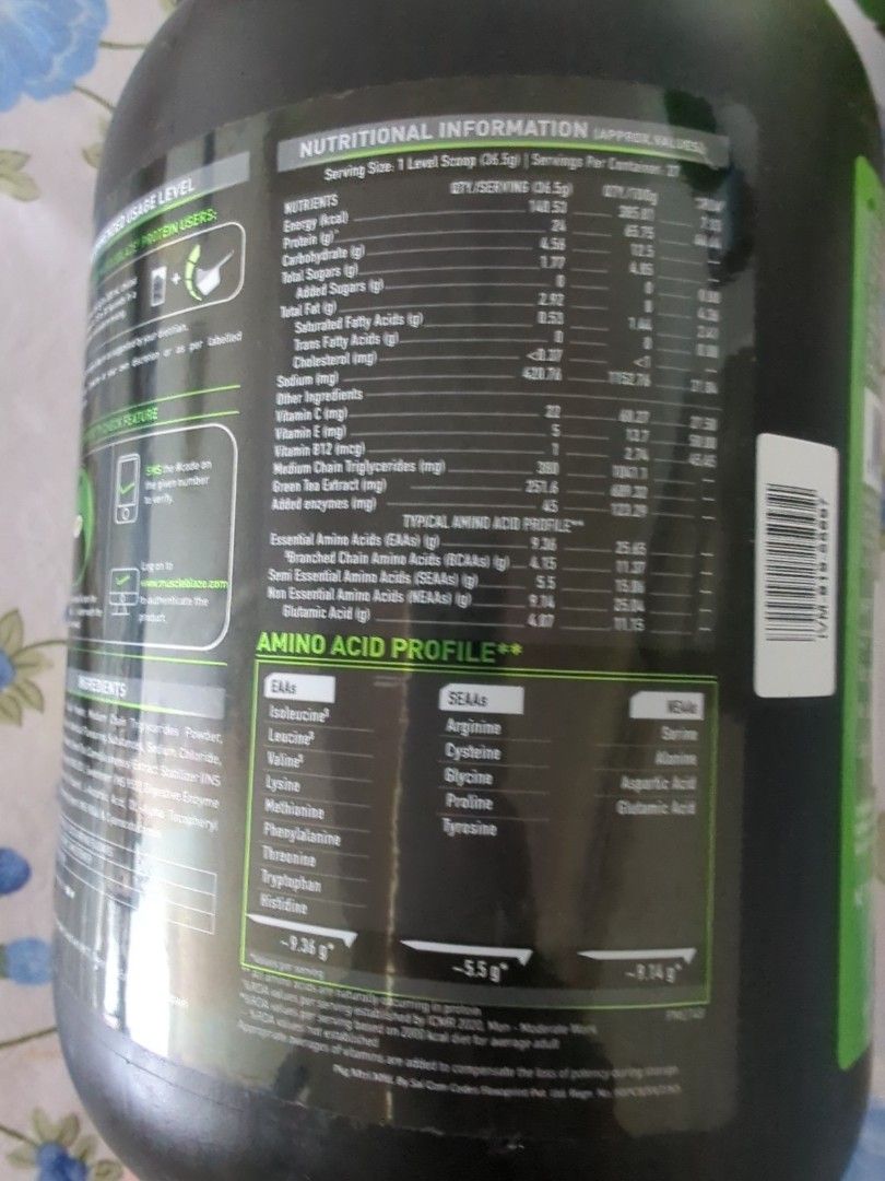 MB Plant Protein Powder Vegan 1 Kg, Health & Nutrition, Health ...