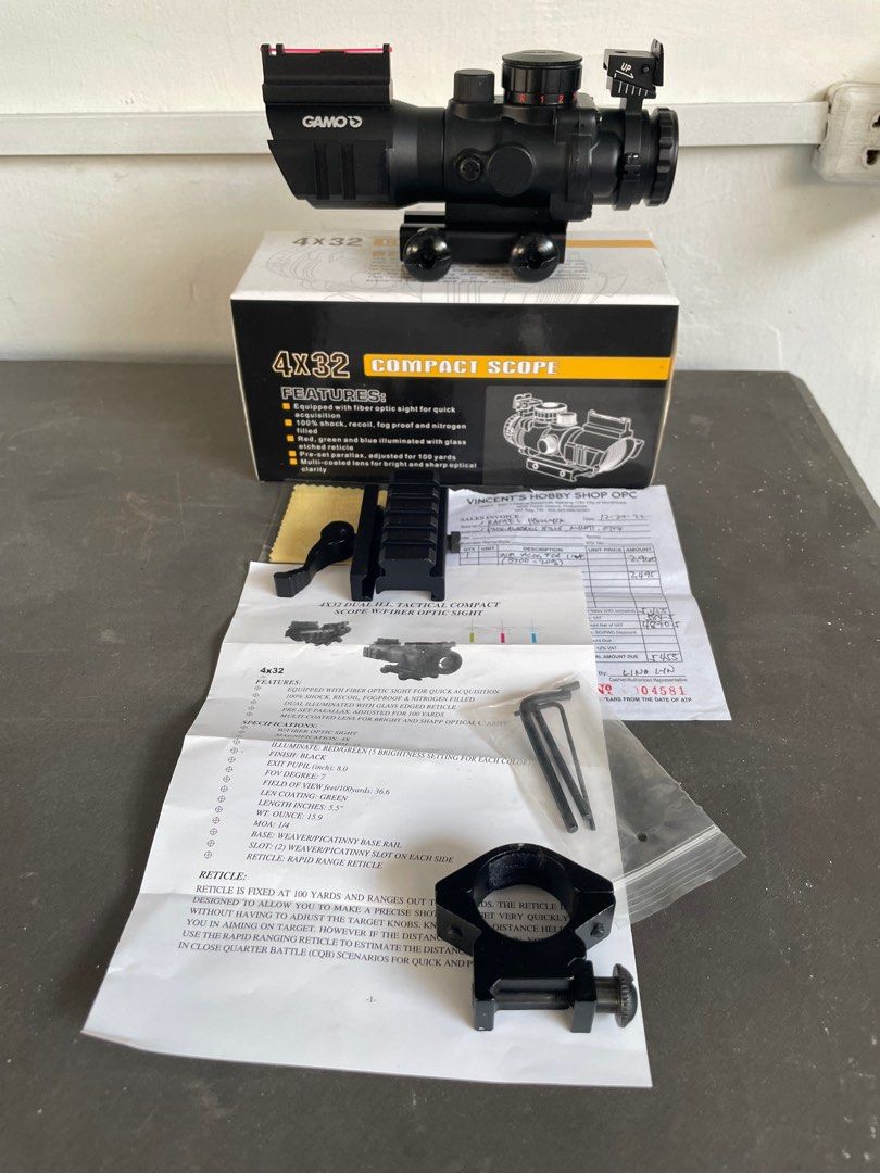 Rifle scope w/ riser, Hobbies & Toys, Toys & Games on Carousell
