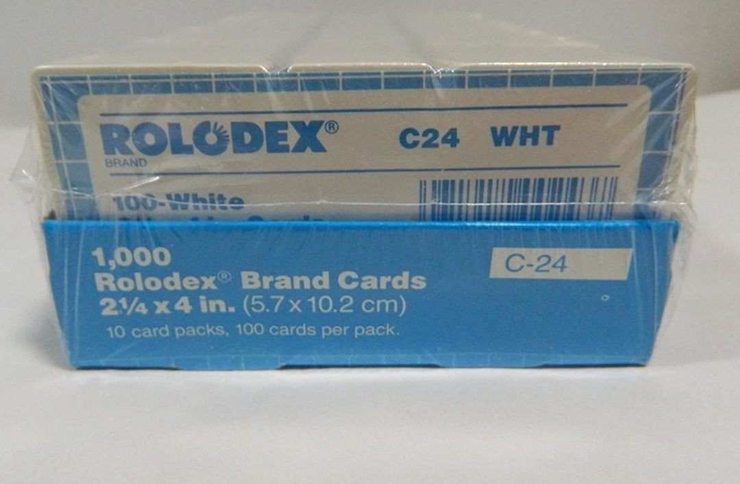 Rolodex Genuine Brand File Cards 1000ct. C-24 (Item Code 418), Hobbies ...