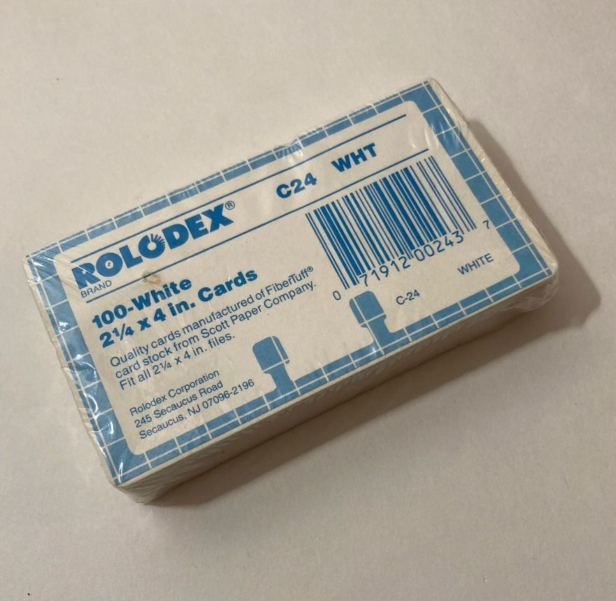 Rolodex Genuine Brand File Cards 1000ct. C-24 (Item Code 418), Hobbies ...