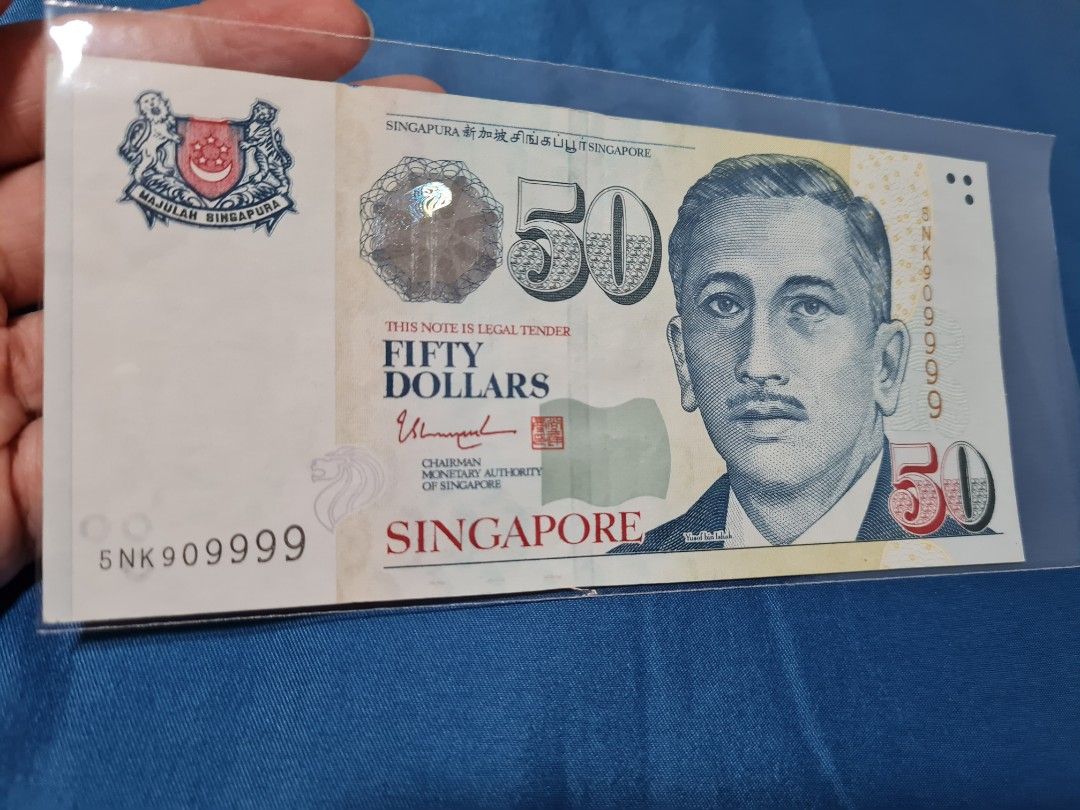 Singapore Note fancy solid golden number, Hobbies & Toys, Memorabilia ...