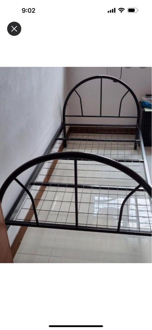 Single bed metal frame and Queen metal frame, Furniture & Home Living, Furniture, Bed Frames ...