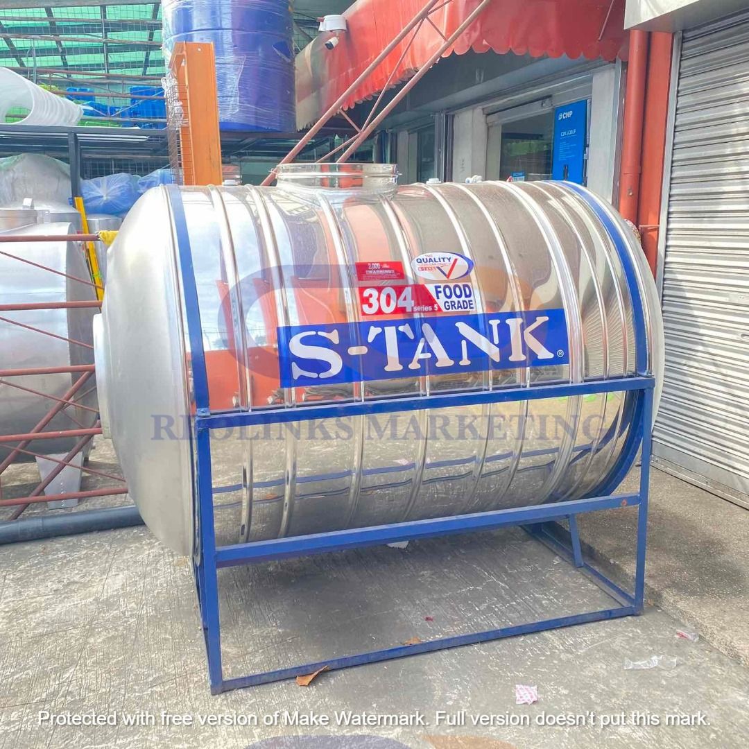 Stank Stainless Steel Water Tank Horizontal Type 2000 Liters on Carousell