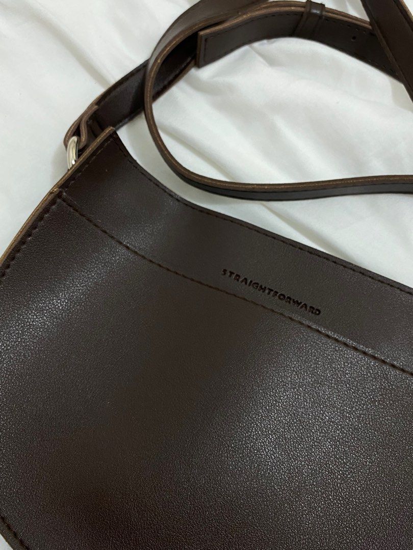 Straightforward Cross Body Bag (Dark Brown) on Carousell