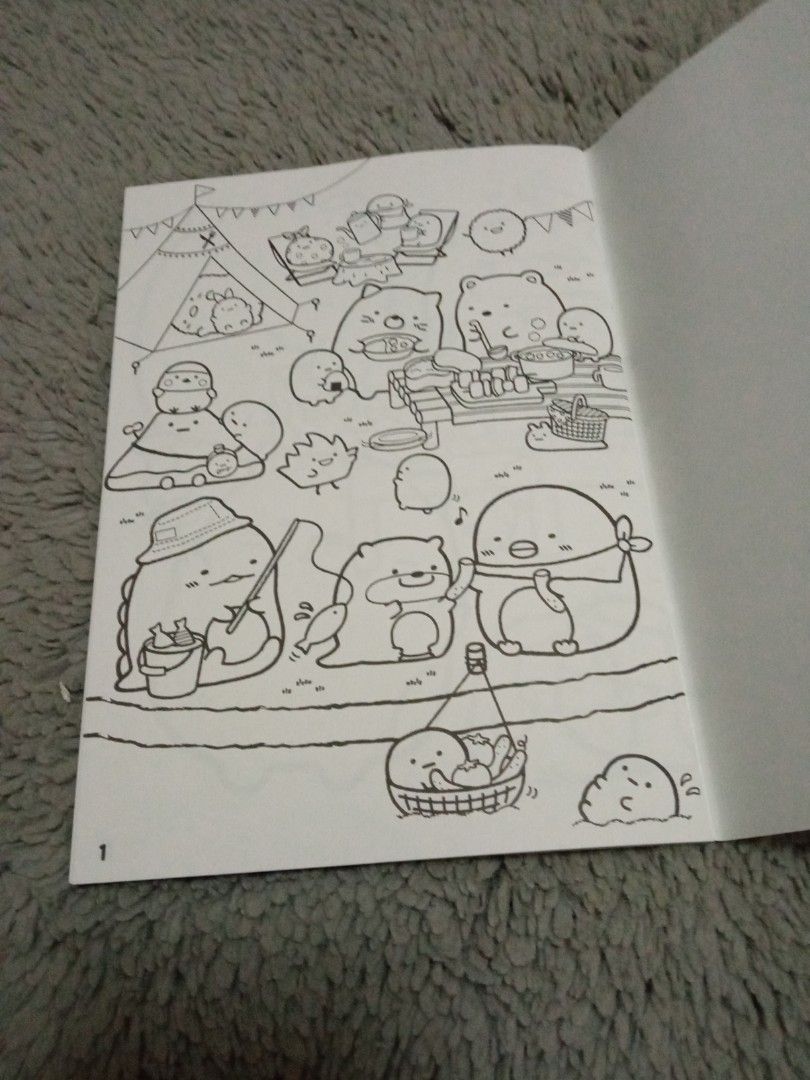 Sumikkogurashi Colouring Book 32pages, Hobbies & Toys, Stationery ...