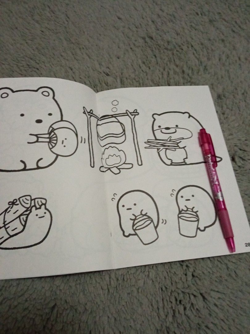 Sumikkogurashi Colouring Book 32pages, Hobbies & Toys, Stationery ...