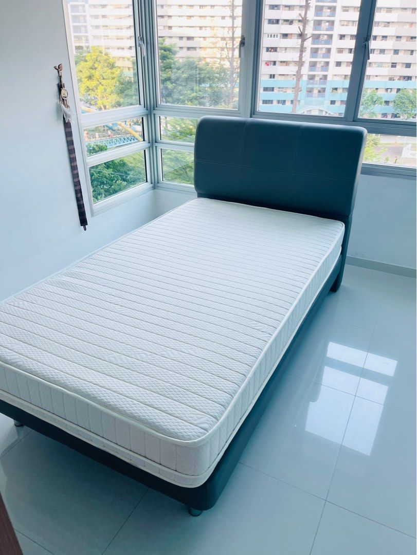 Super single bed (mattress & frame), Furniture & Home Living, Furniture ...