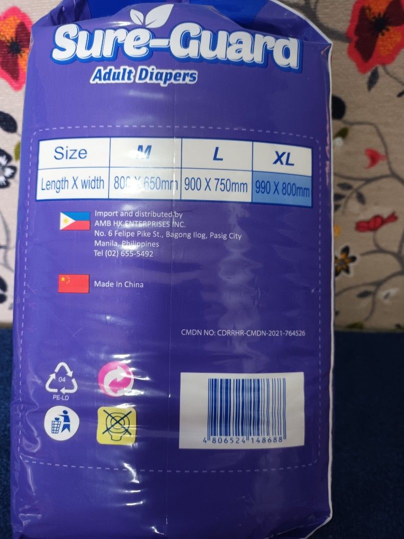 Sureguard adult diaper XL 10 pieces/ pack, Health & Nutrition, Medical ...