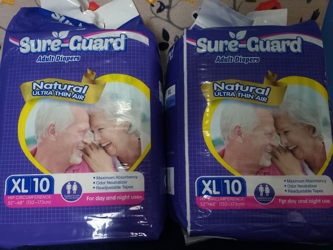 Sureguard adult diaper XL 10 pieces/ pack, Health & Nutrition, Medical ...