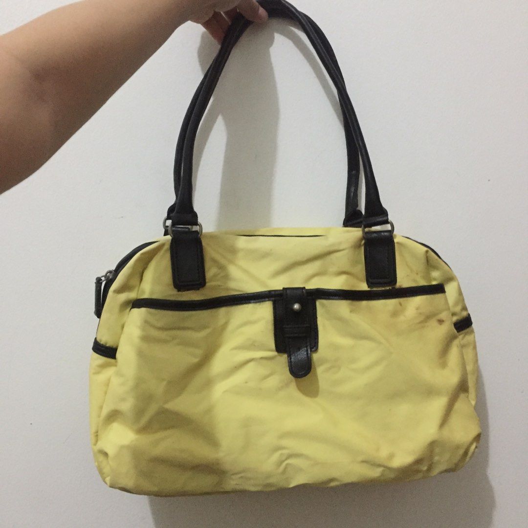 tas parasut kuning deffect kotor tas travel travelling yellow tote bag ...