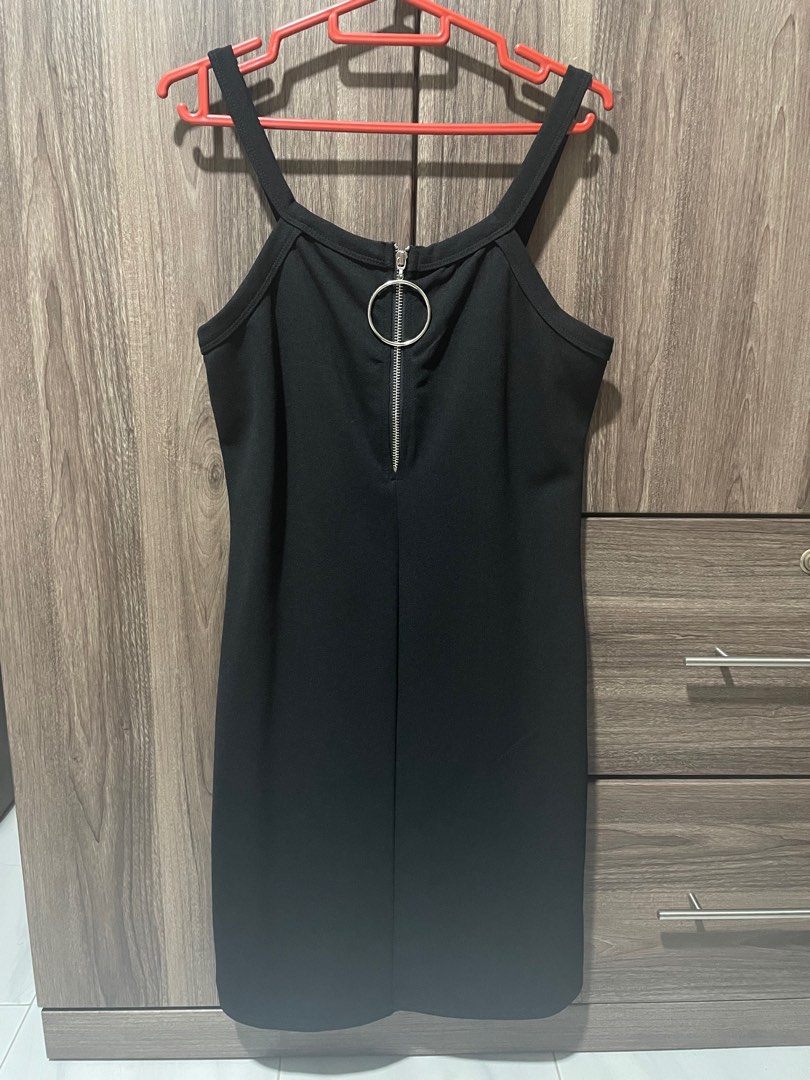 TEMT Little Black Sexy Dress with zip in front, Women's Fashion ...