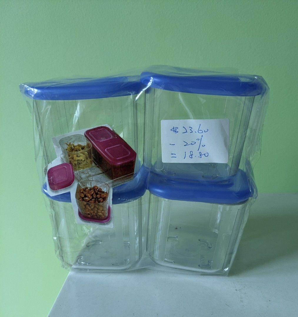 Tupperware Clear Mate Mini Square 205ml, Furniture & Home Living ...