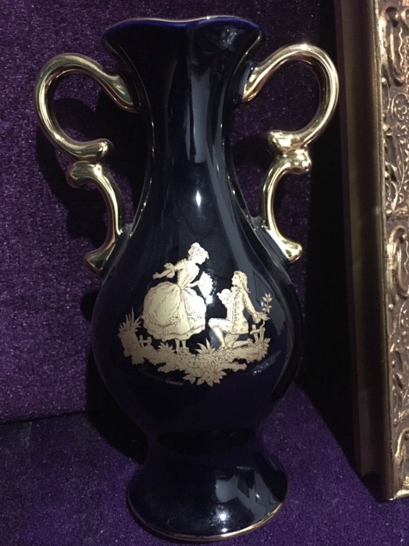 Vintage Limoges Castel France 22K gold Vase, Furniture & Home Living ...