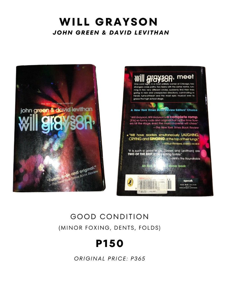 Will Grayson by John Green & David Levithan, Hobbies & Toys, Books ...