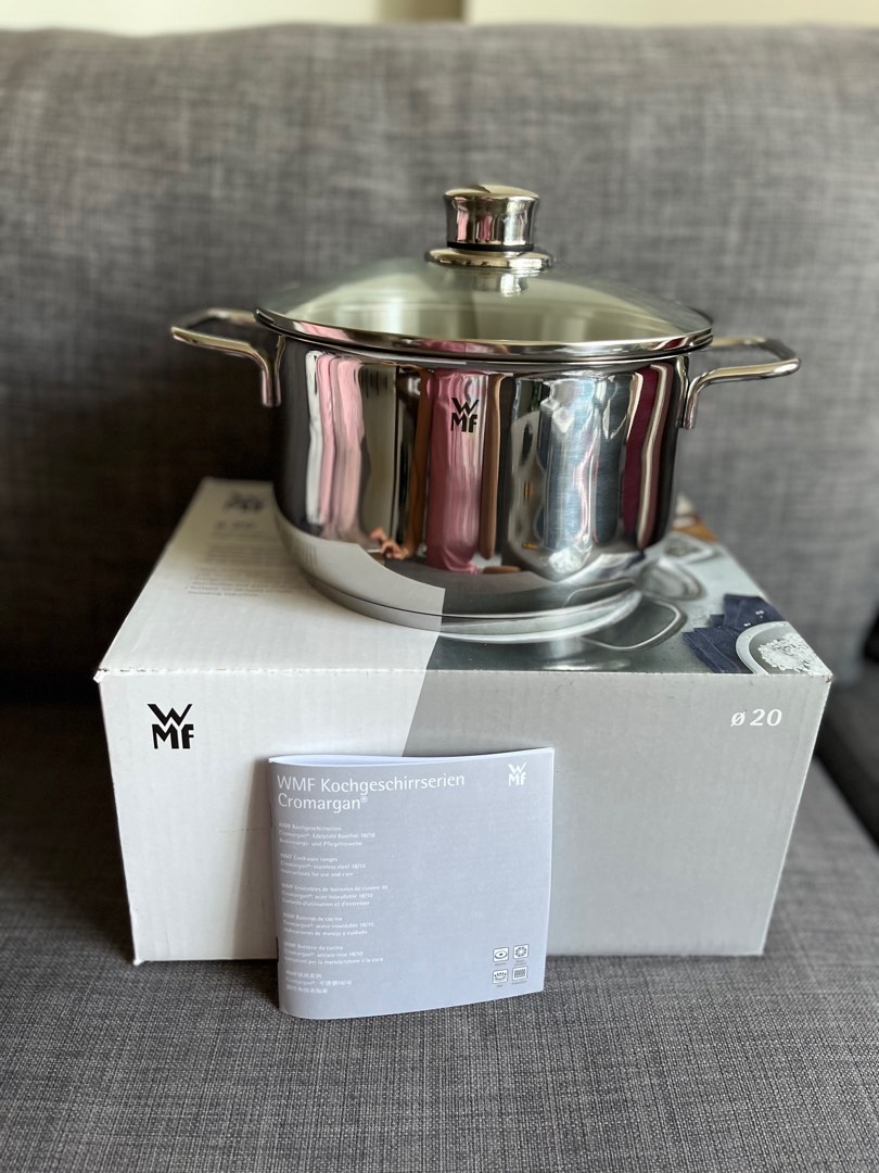 WMF Diadem Plus 20cm Stainless Steel Pot with Lid, Furniture & Home ...