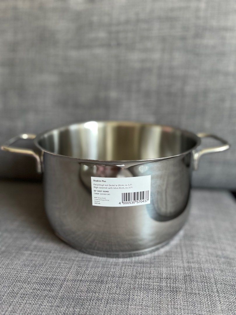 WMF Diadem Plus 20cm Stainless Steel Pot with Lid, Furniture & Home ...