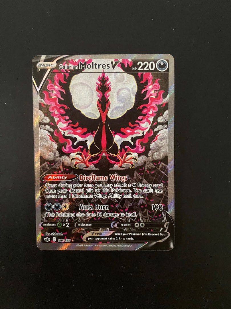 Wts Pokemon card Galarian moltres v Alt art chilling reign crown zenith ...