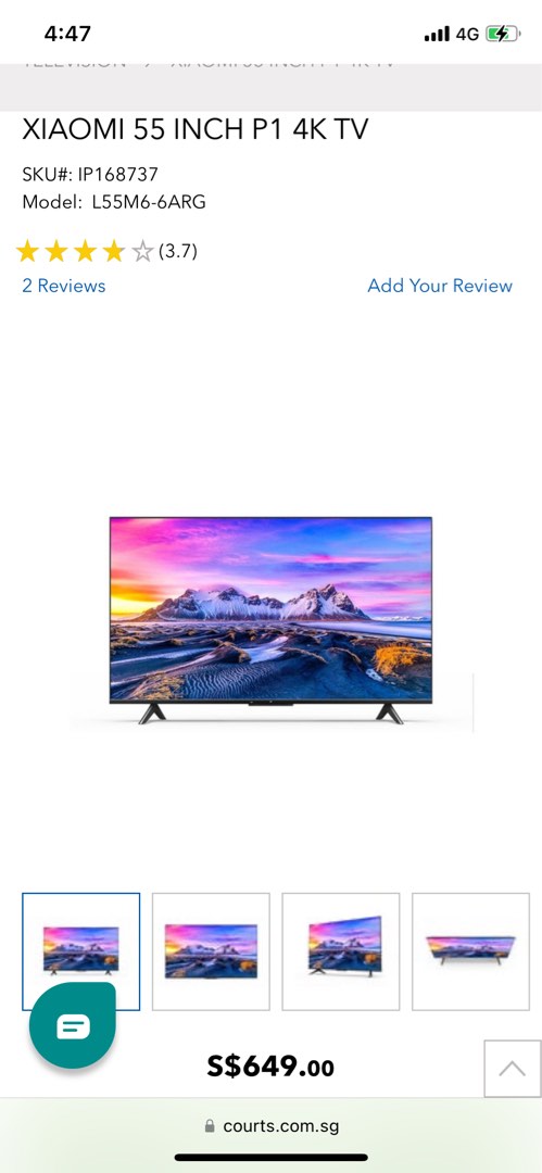 XIAOMI 55 INCH P1 4K TV, TV & Home Appliances, TV & Entertainment, TV ...