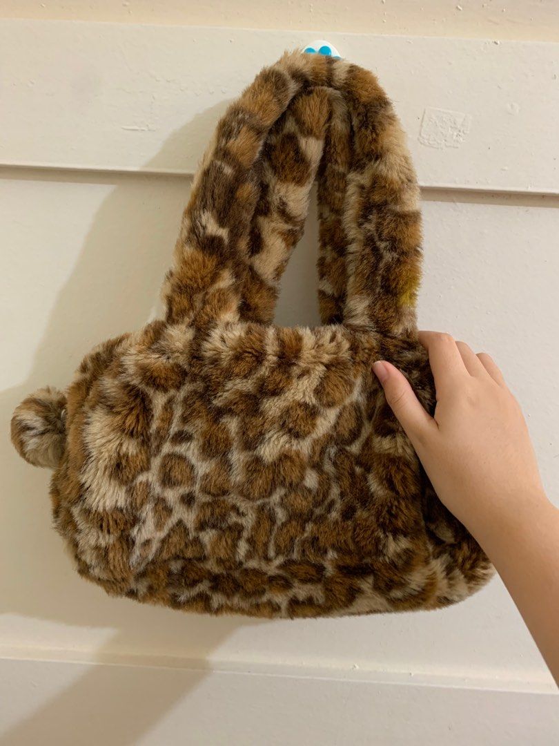 y2k cheetah fluffy bag, Women's Fashion, Bags & Wallets, Shoulder Bags ...