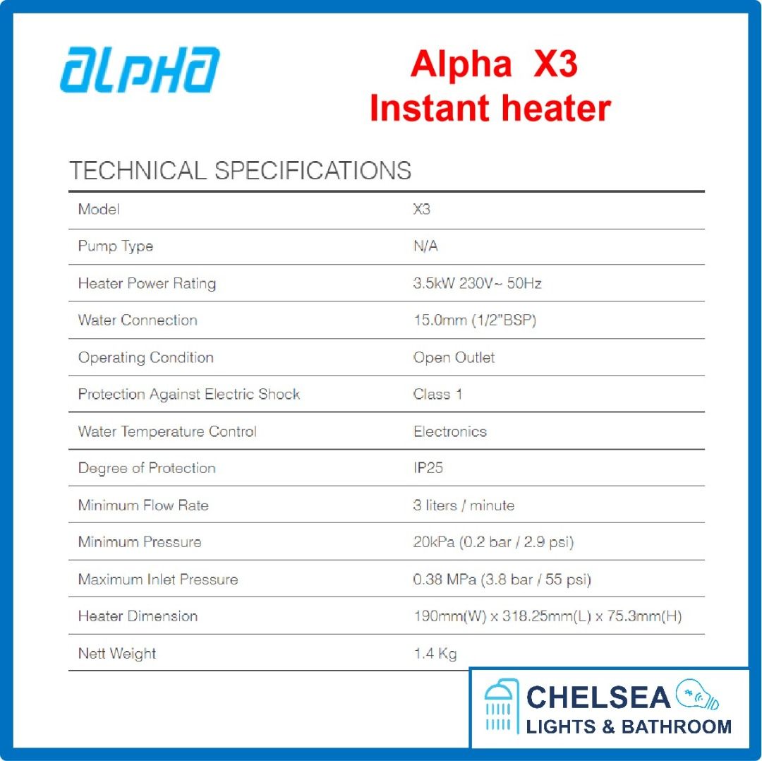 $149 Basic install Alpha X3 Instant heater for toilet bathroom BTO flat, TV & Home Appliances ...
