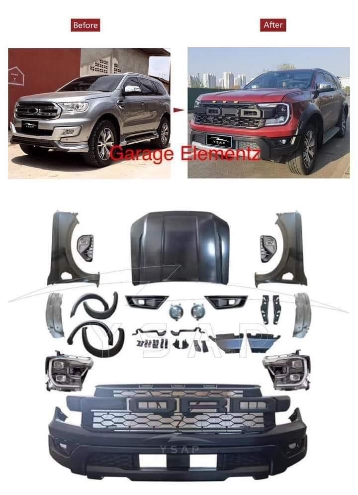 2016 Ford Everest to 2023 Ford Everest Raptor Bodykit Facelift upgrade ...