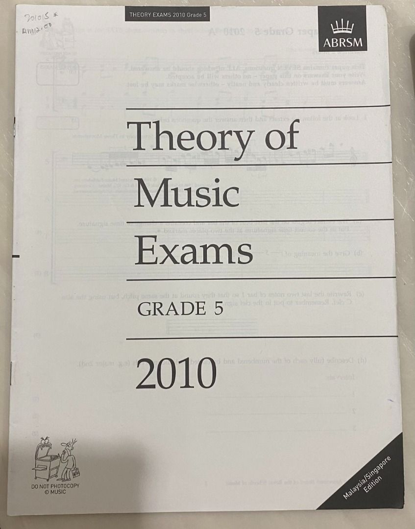 ABRSM Theory of Music Exams Grade 5 2010, Hobbies & Toys, Music & Media, Music Scores on Carousell