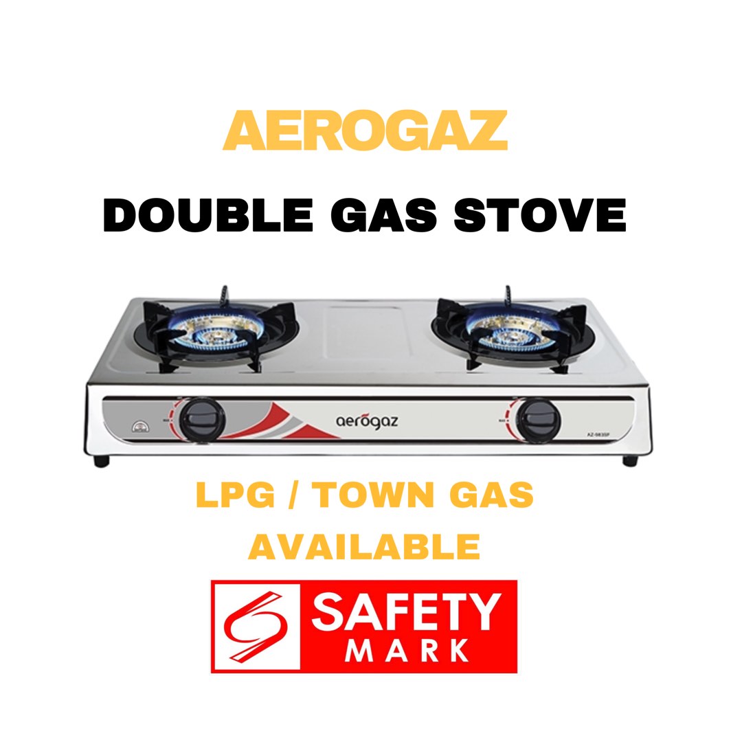 Aerogaz Tabletop Double Gas Stove, TV & Home Appliances, Kitchen ...
