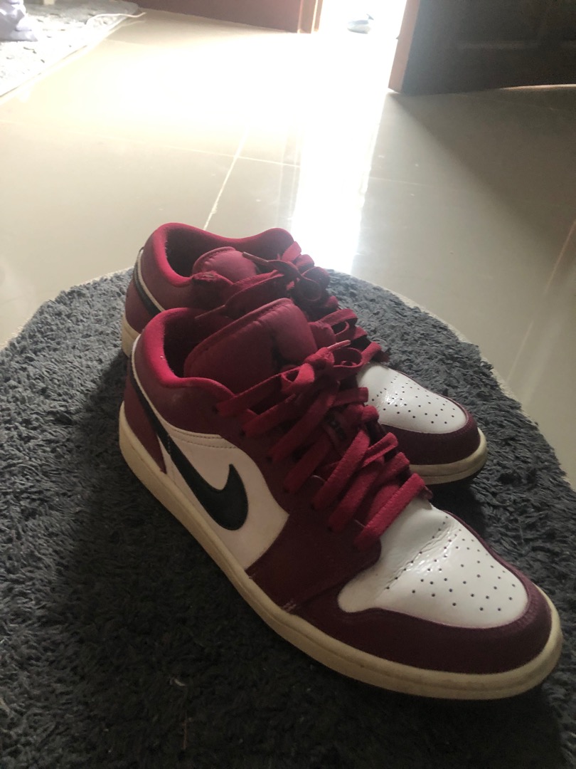 Air Jordan 1 Low Noble Red/White, Men's Fashion, Footwear, Dress Shoes ...