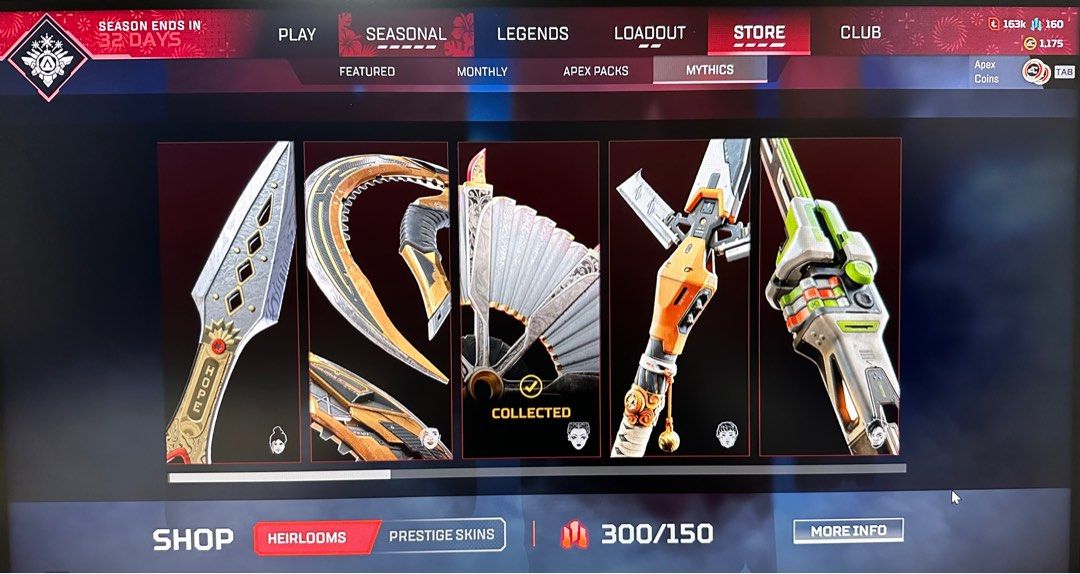 Apex Legends EA Acct 300 Heirlooms, Video Gaming, Video Games, Others ...